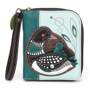 chala handbags loon bird zip-around wristlet wallet