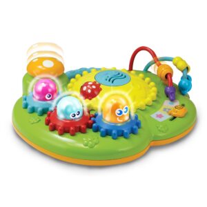 kiddolab activity center fun ride garden - press & play sensory toy with sounds effects & music - baby learning toys with pop up lights & gears - birthday gift for babies ages 6 months old & up