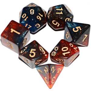 galaxy dice set| blue red dnd dice set for board game