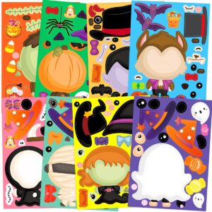 48 pcs make your own halloween sticker sheets for kids home classroom party favor games art craft school rewards