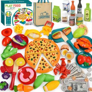 kidsciety pretend play food sets for kids kitchen (97pcs)