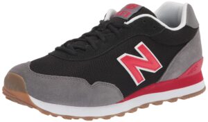 new balance men's 515 v3 sneaker, black/team red, 9