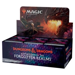 magic: the gathering adventures in the forgotten realms draft booster box | 36 packs (540 magic cards)