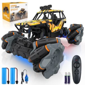 growsly remote control car rc cars, high speed monster trucks for boys, 1:18 scale 4wd toy trucks, 2.4ghz all terrain off road rc rock crawler with 2 rechargeable batteries and led lights