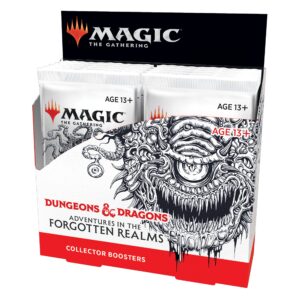 magic: the gathering adventures in the forgotten realms collector booster box | 12 packs (180 magic cards)