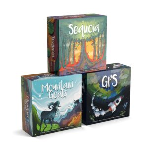 3 small games - mountain goats, sequioa, gps - fast to learn, fast to play - family, kid and adult games