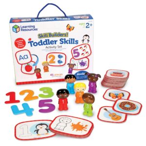 learning resources skill builders! toddler skills - toddler learning materials, homeschool preschool supplies, teaching cards for toddlers, ages 2+,41 piece set