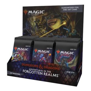 magic: the gathering adventures in the forgotten realms set booster box | 30 packs (360 magic cards), black