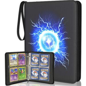 tequilafy pocket trading card binder compatible with pokemon, carrying case album, cards protector for tcg, mtg, yugioh, sport cards holder up to 400 cards