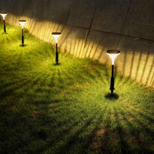 whousewe solar pathway lights outdoor 6pack, solar lights outdoor decorative 3 light modes waterproof bright led garden lights, auto on/off solar landscape lights for pathway yard walkway patio,black