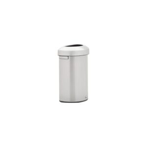 rubbermaid commercial products refine decorative container, 16 gallon, half round stainless steel trash can, indoor for hotel lobbies/conference rooms/airports