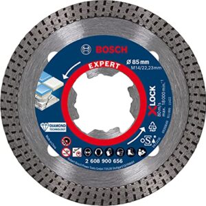 bosch professional 1x expert hardceramic x-lock diamond cutting disc (for hard tiles, hard stone, Ø 85 mm, accessories small angle grinder)