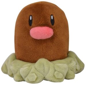 pokemon center: sitting cuties: diglett plush # 50 - generation 1-6 in