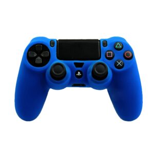 goliton 2x silicone rubber soft case gel skin cover compatible with sony playstation 4 ps4 controller (blue)