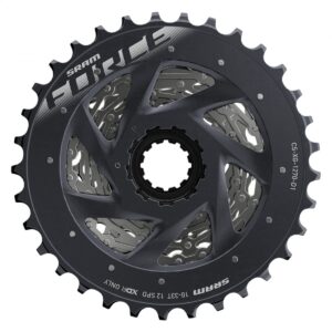 sram force axs xg-1270 cassette - 12-speed, 10-33t, silver, for xdr driver body, d1