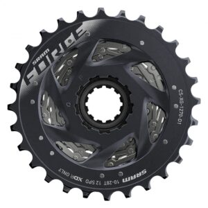 sram force axs xg-1270 cassette - 12-speed, 10-28t, silver, for xdr driver body, d1