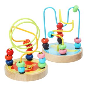 aishun bead maze toy for toddlers wooden colorful roller coaster educational circle toys learning preschool toys birthday gift for boys and girls