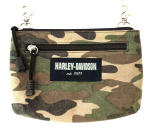 harley-davidson women's camo print cotton canvas hip bag w/strap - brown