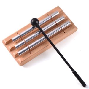 three tone meditation chime, trio hand chime bell percussion instrument for yoga, and teachers’ classroom management