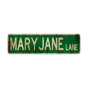 new retro metal mary jane lane vintage wall decoration home garden kitchen art sign 4x16 inch