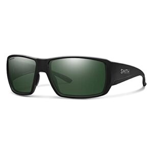 smith guides choice performance sport sunglasses, matte black/chromapop polarized gray green, one size