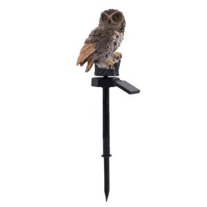 rtugovt garden solar light outdoor decorative, owl led waterproof garden stake light lawn lamp, for garden yard landscape lighting(brown/white)