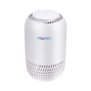 mairdi air purifier for home bedroom, h13 true hepa air filter, 24db 3-stage carbon filtration, small room portable air cleaner for 99.975% smoke, dust, odor