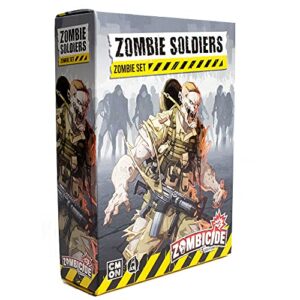 zombicide 2nd edition zombie soldiers zombie set - shooter walkers expansion! cooperative strategy game, ages 14+, 1-6 players, 1 hour playtime, made by cmon