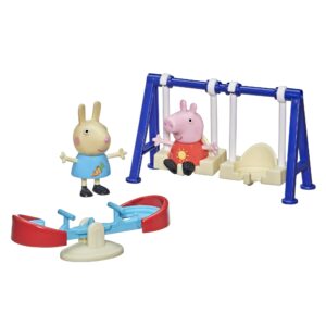 peppa pig peppa's adventures peppa's outside fun preschool toy,with 2 figures and 3 accessories, ages 3 and up