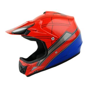 1storm youth kids motocross helmet bmx mx atv dirt bike helmet spider red