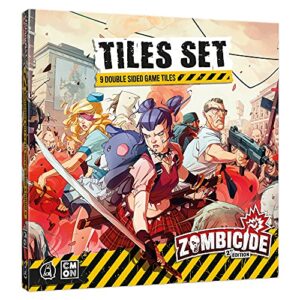 cmon zombicide 2nd edition tiles set - enhance your board game experience! cooperative strategy game with tabletop miniatures, ages 14+, 1-6 players, 1 hour playtime, made by cmon