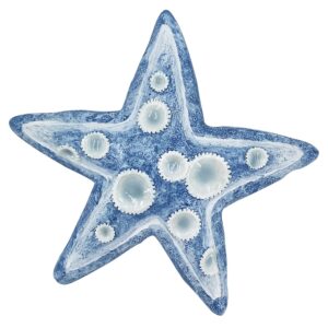 bownew resin ocean theme wall decor hanging coastal and beach style wall decorations for bathroom living room and outdoor area, starfish