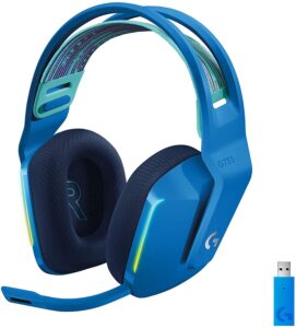 logitech g733 lightspeed wireless gaming headset for pc, mac, ps4/ps5(not for xbox) - blue (renewed)