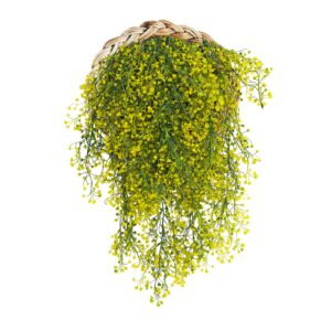 uieke 4 pack artificial hanging plants, 2.65ft fake hanging plants, fake ivy vines for bedroom leaves yellow plastic plants greenery for wall home room indoor outside office wedding garden decor