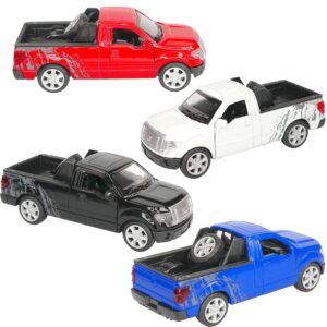 4 pack pickup trucks - red blue white black