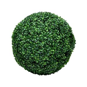 dolloress 15 inch artificial plant topiary ball garden decorative balls for backyard, balcony,garden, wedding and home décor,green