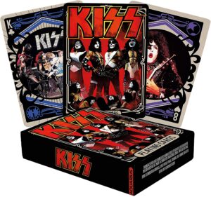 aquarius kiss playing cards - kiss themed deck of cards for your favorite card games - officially licensed kiss merchandise & collectibles - poker size with linen finish