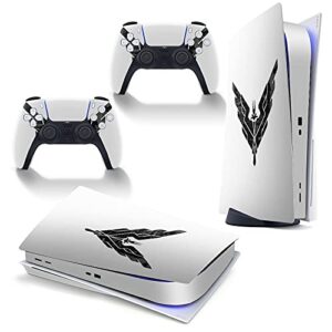 playstation 5 optical drive version sticker protective cover, elite rank logo ps5 controller protective shell (compatible with ps5 optical drive)