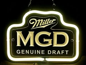 queen sense 14"x10" millers mgd genuine draft neon sign light 3d carved man cave bar pub beer handcrafted lamp td68