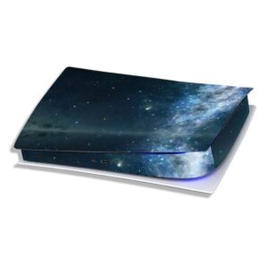 full body vinyl skin for ps5 digital version, ps5 console and controllers skin sticker decal cover - dark galaxy