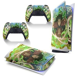 playstation 5 digital edition version sticker protective cover, the green halo of naruto senjuku ps5 controller protective shell (compatible with ps5 digital edition)