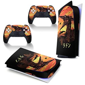 playstation 5 digital edition version sticker protective cover, the pteranodon ps5 controller protective shell (compatible with ps5 digital edition)