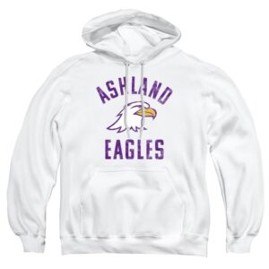 ashland university official ashland eagles logo unisex adult pull-over hoodie,white, large