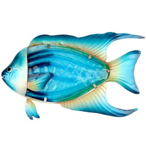 maansfy metal fish wall decor bathroom garden art hanging glass decoration for patio…