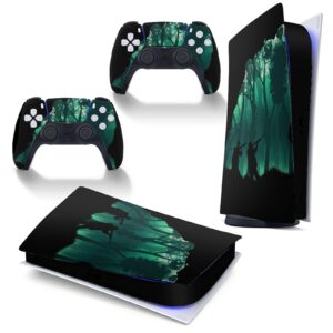 playstation 5 digital edition version sticker protective cover, revenge of the wild ps5 controller protective shell (compatible with ps5 digital edition)