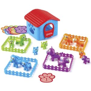 learning resources sort-'em-up pups 28 pieces, ages 3+ sorting & matching toys, educational toys for toddlers, preschool toys, toddler learning toys