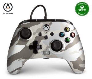 powera enhanced wired controller for xbox series x|s - metallic arctic camo, gamepad, wired video game controller, gaming controller, xbox series x|s