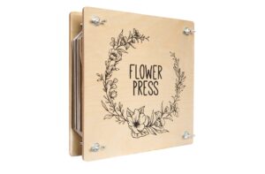 rubys collection™ wooden flower press kit - flower preservation kit for adults & kids. press flower art & wedding flower preserve with flower drying book