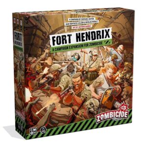 zombicide 2nd edition fort hendrix board game expansion - military base mystery & new challenges! cooperative tabletop miniatures strategy game, ages 14+, 1-6 players, 1 hour playtime, made by cmon