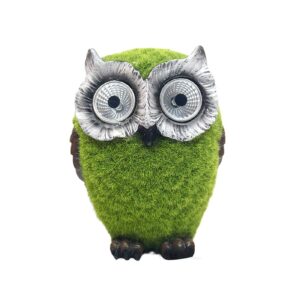 yoolooky solar garden lights outdoor owl figurine with luminous eyes, waterproof garden decorative light for courtyard patio pathway lawn